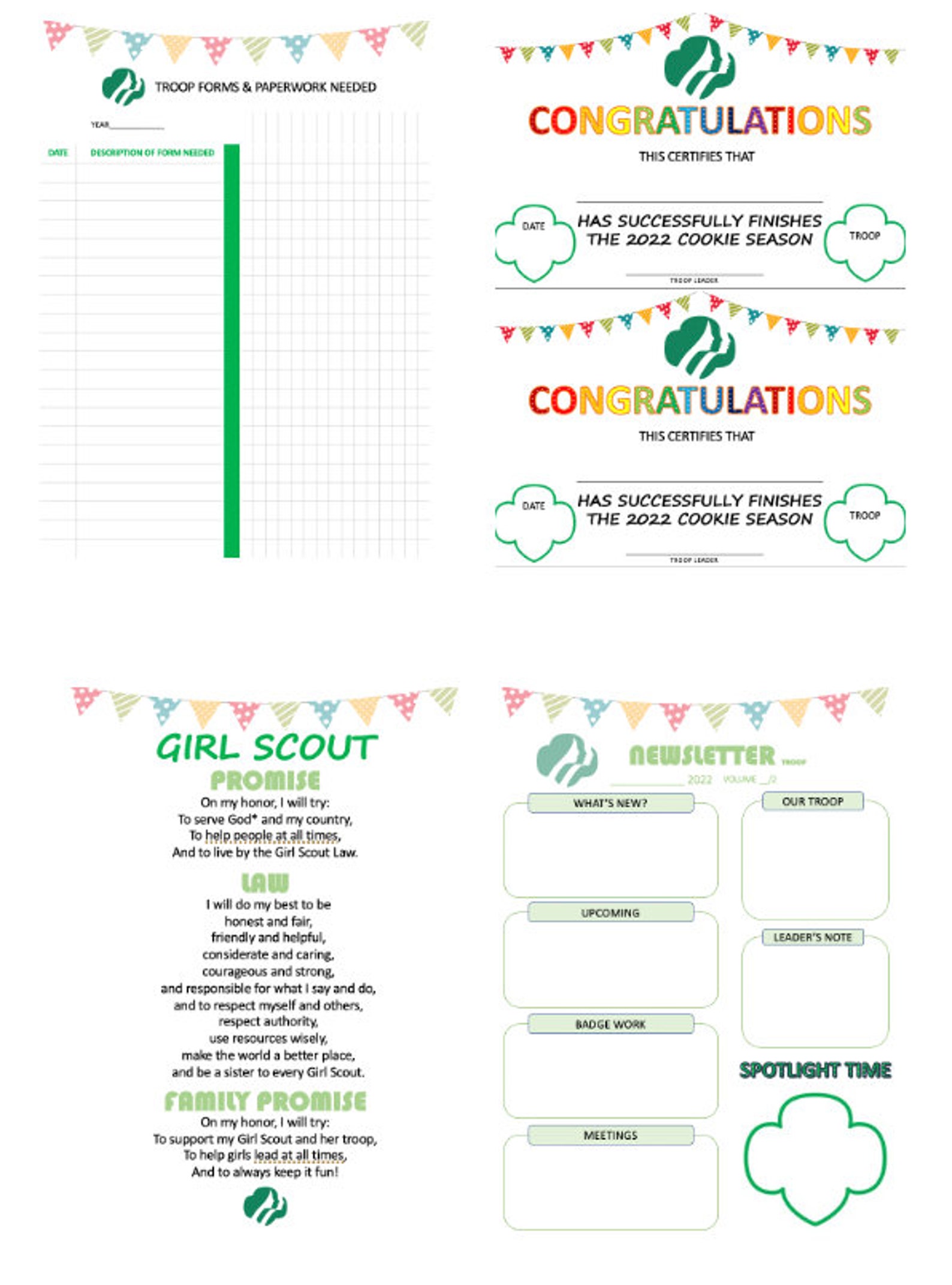 Girl Scout Leader Binder Templates - Etsy