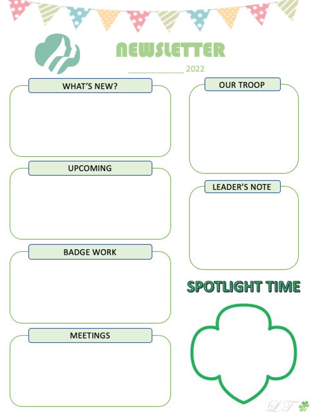 Girl Scout Newsletter Template - Etsy