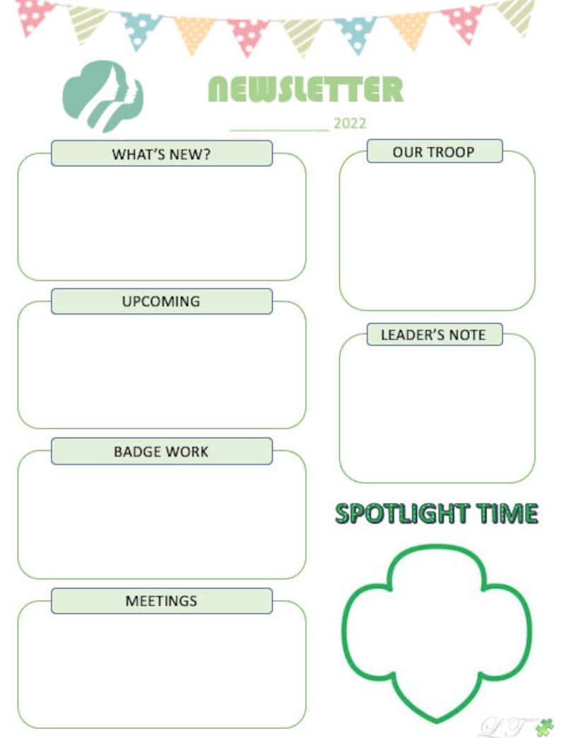 Girl Scout Newsletter Template - Etsy