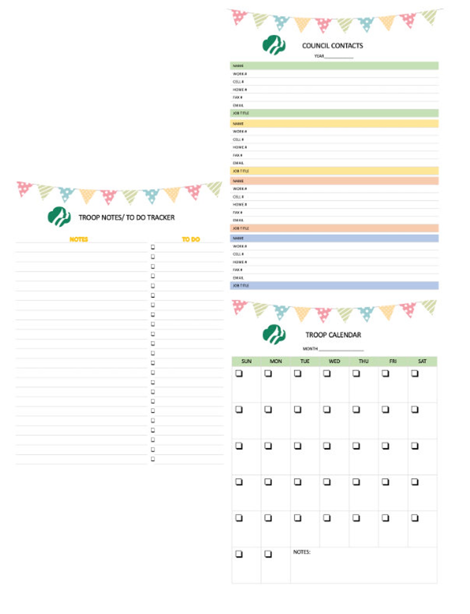 Girl Scout Leader Binder Templates - Etsy