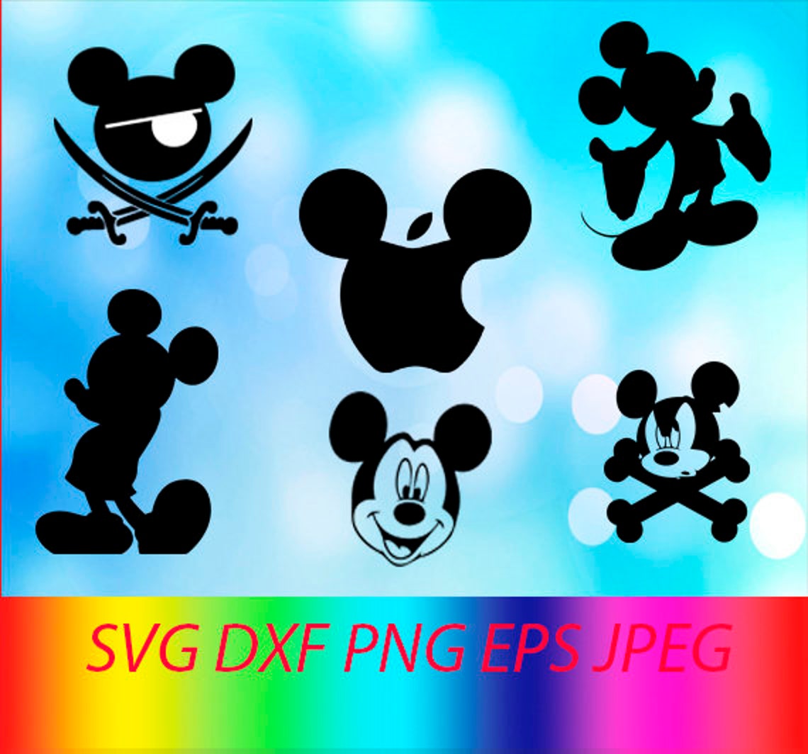 SVG Mickey Mouse Vector Layered Cut File Silhouette Cameo | Etsy