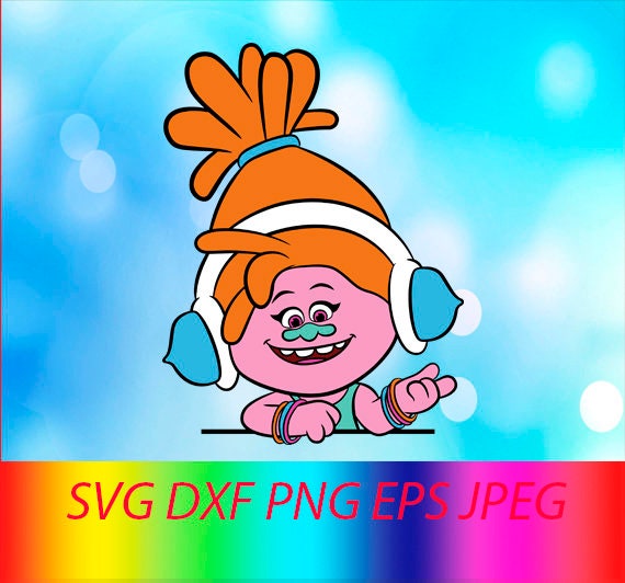 SVG Poppy Trolls Poppy Guy Diamond Vector Layered Cut File Silhouette ...