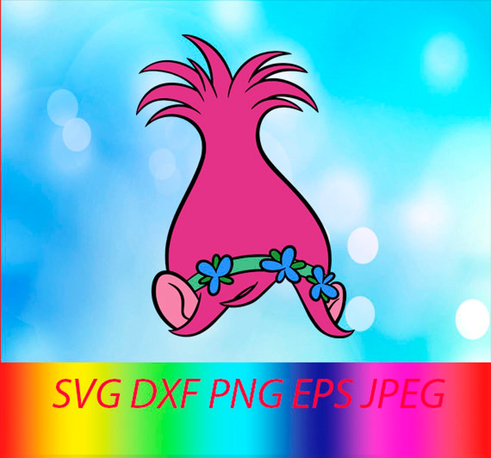 SVG Poppy Trolls Poppy hair Vector Layered Cut File Silhouette | Etsy