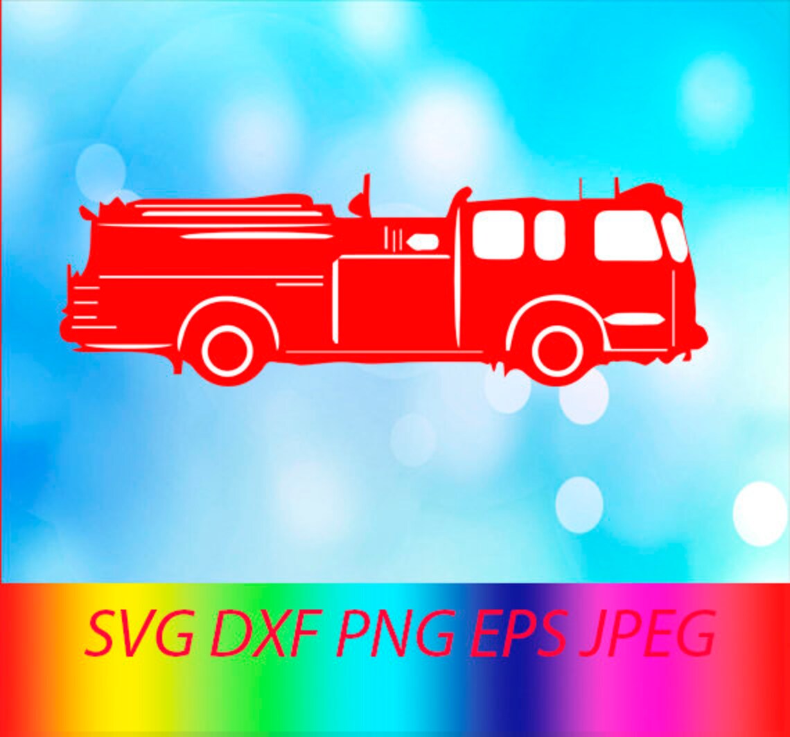 SVG Fire truck Vector Layered Cut File Silhouette Cameo | Etsy