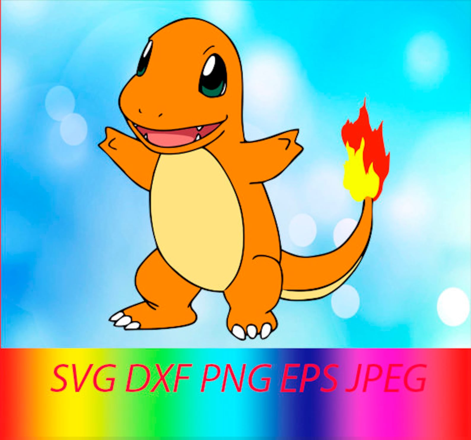 SVG Charmander pokemon Vector Layered Cut File Silhouette | Etsy