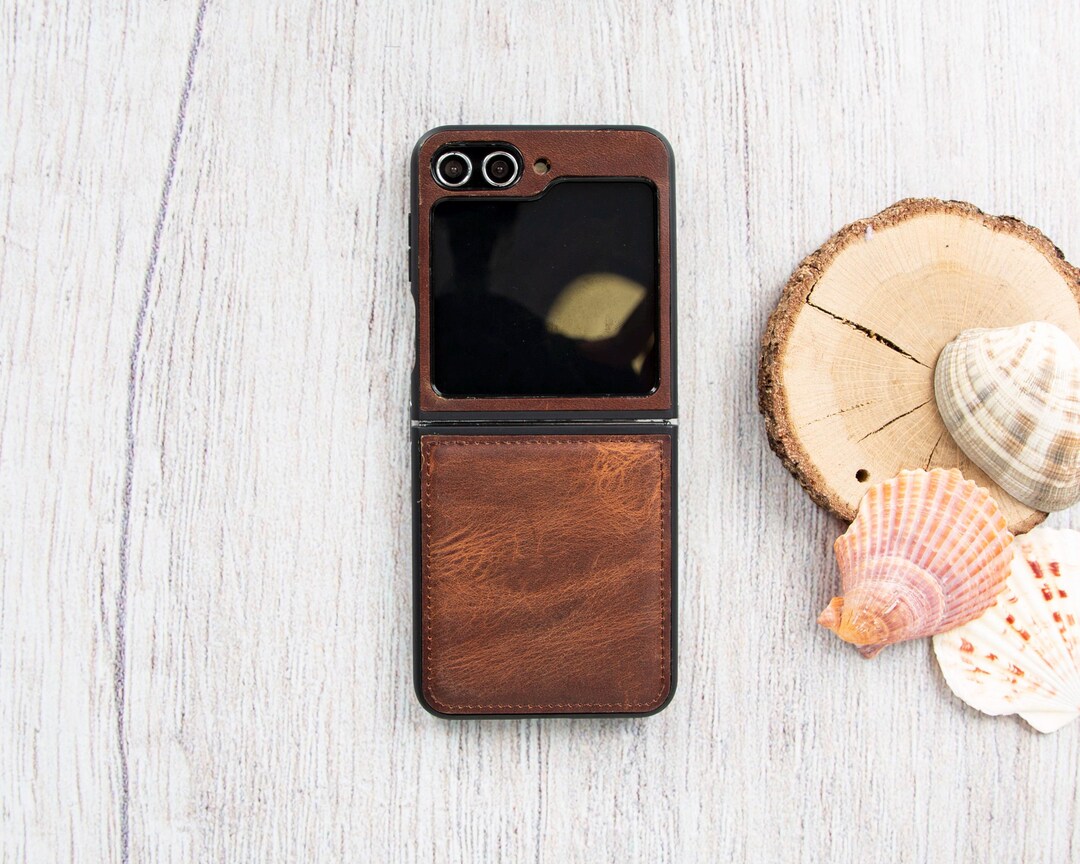 Samsung Galaxy Z Flip6 Case, Leather Z Flip 6 Cover, Z Flip 6 Leather ...