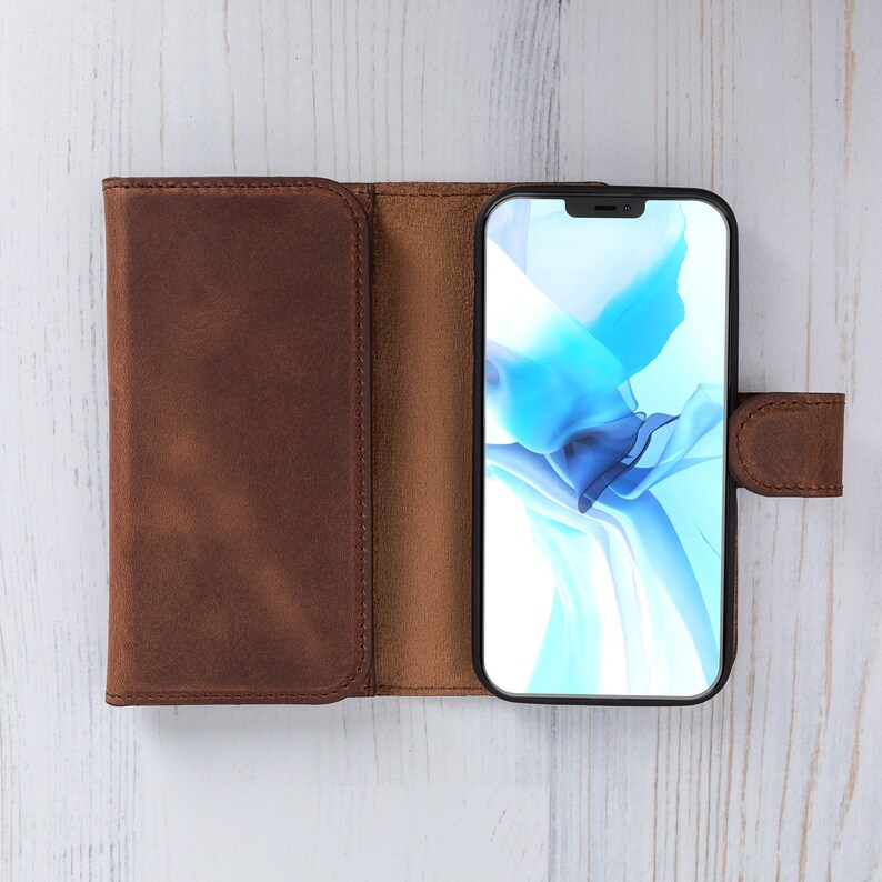Iphone 12 Pro Max Leather Case Personalized Wallet - Etsy