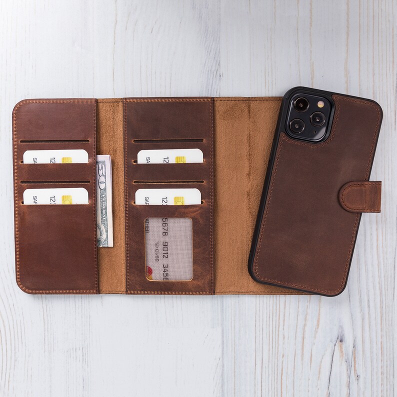 Iphone 12 Pro Max Leather Case Personalized Wallet - Etsy