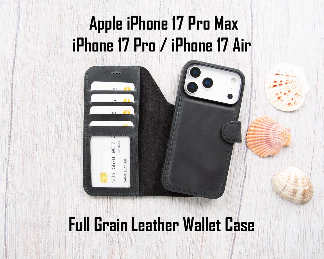 IPhone 17 Pro Max Leather Bifold Wallet Case Detachable Back Magsafe ...