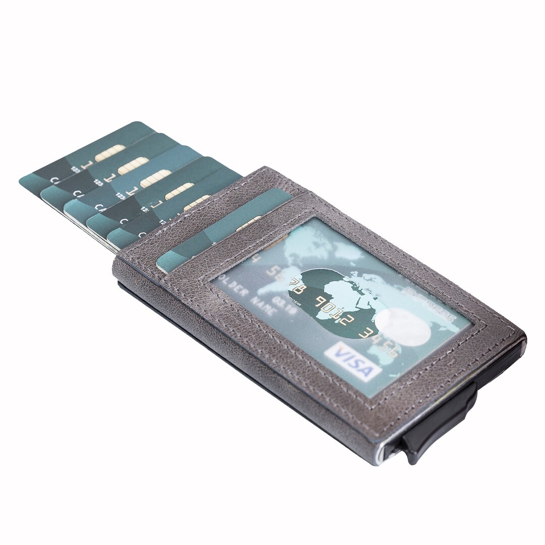 Leather RFID Blocking Credit Card Wallet Business Card Holder Credit ...