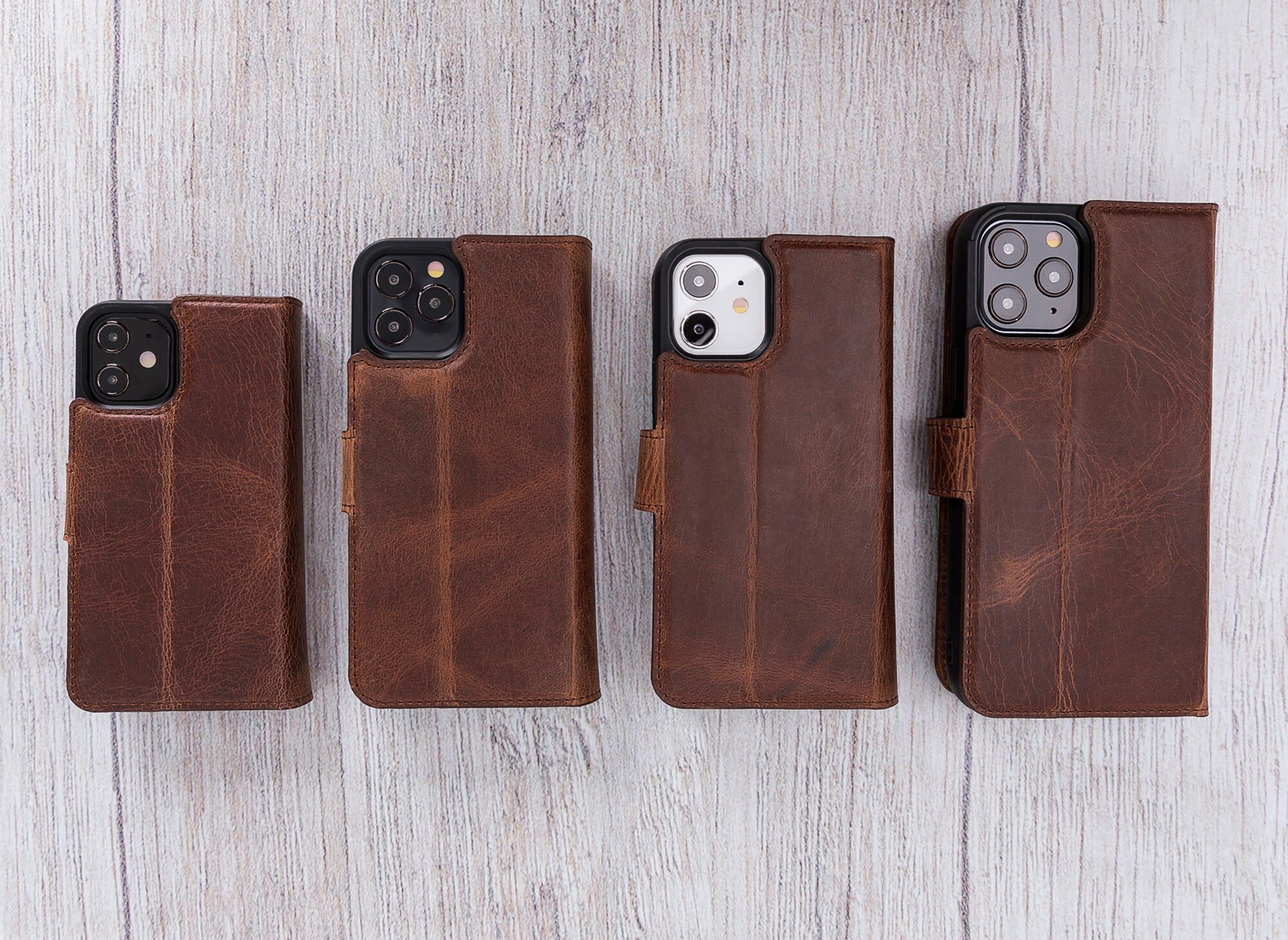 Iphone 12 Pro Leather Bifold Wallet Leather Iphone 12 Case - Etsy