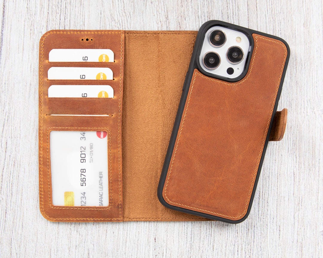 Iphone 14 Pro Max Leather Bi-fold Wallet Iphone 14 Pro Case - Etsy