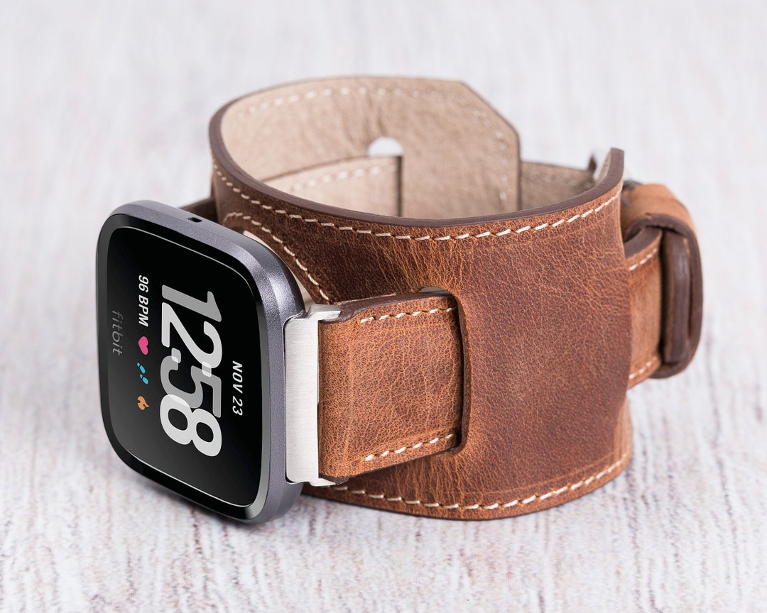 Leather Cuff Fitbit Band: Versa 4 / Sense 2 / Versa 3 - Etsy UK