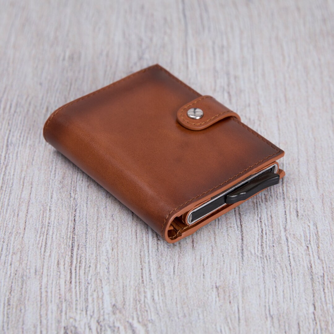 Mechanism Wallet - RFID Blocker - Personalized Full Grain Leather Case ...