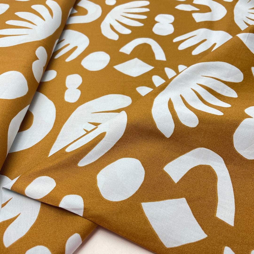 Nerida Hansen Cotton Fabric Pattern Olive Light Blue - Etsy