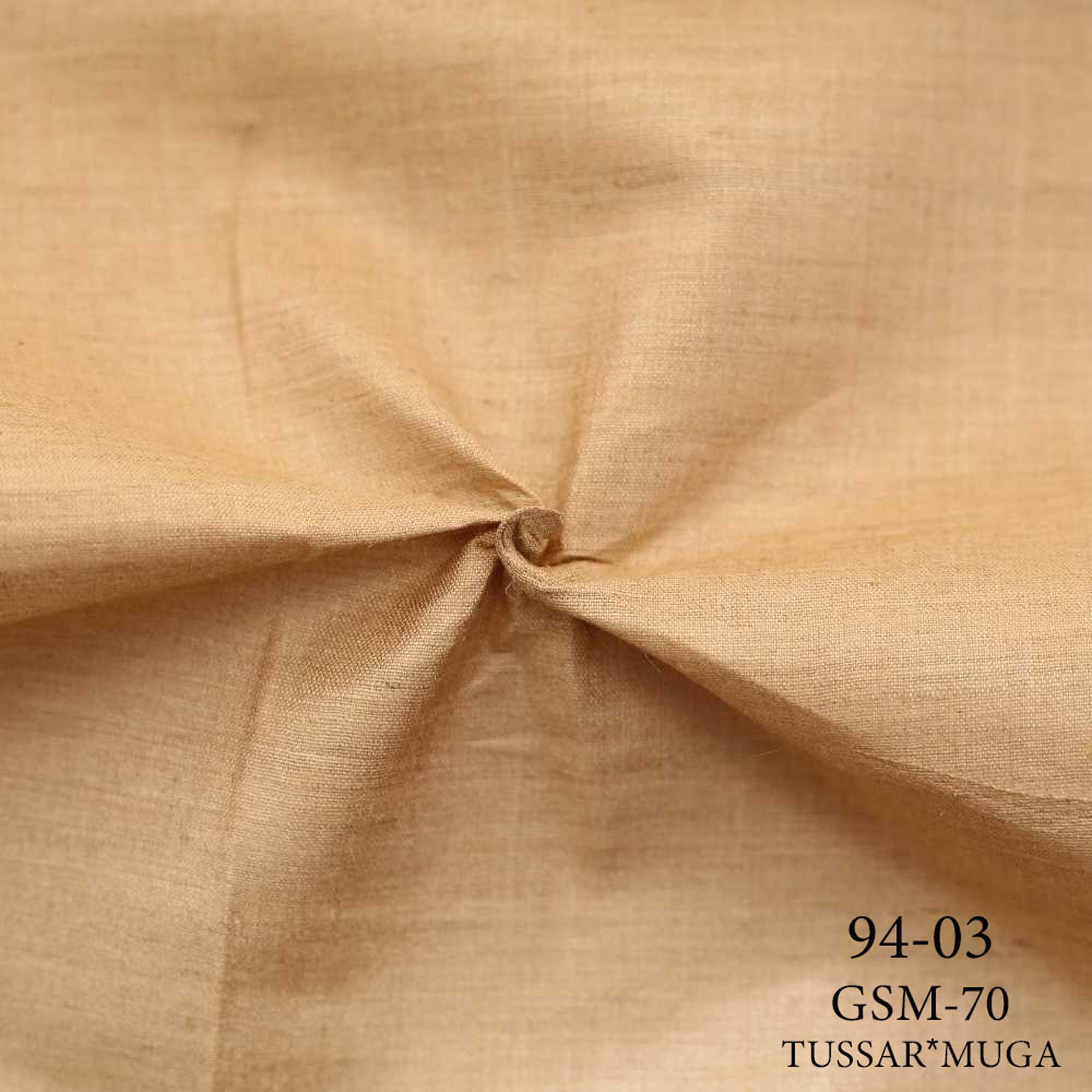 Pure Hand Spun & Hand Woven Tussar Silk Fabric in Natural Color Price ...
