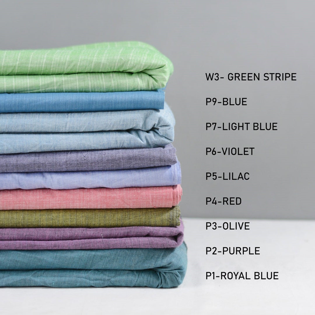Cotton Solid Yarn Dyed Fabric | Warp & Weft Cross Color | Price / Meter ...