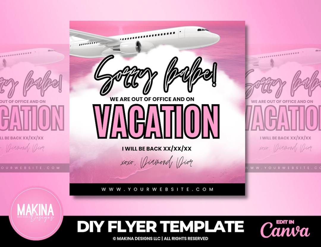 Business Vacation Flyer, Out Of Office flyer, Shop hours, Business ...