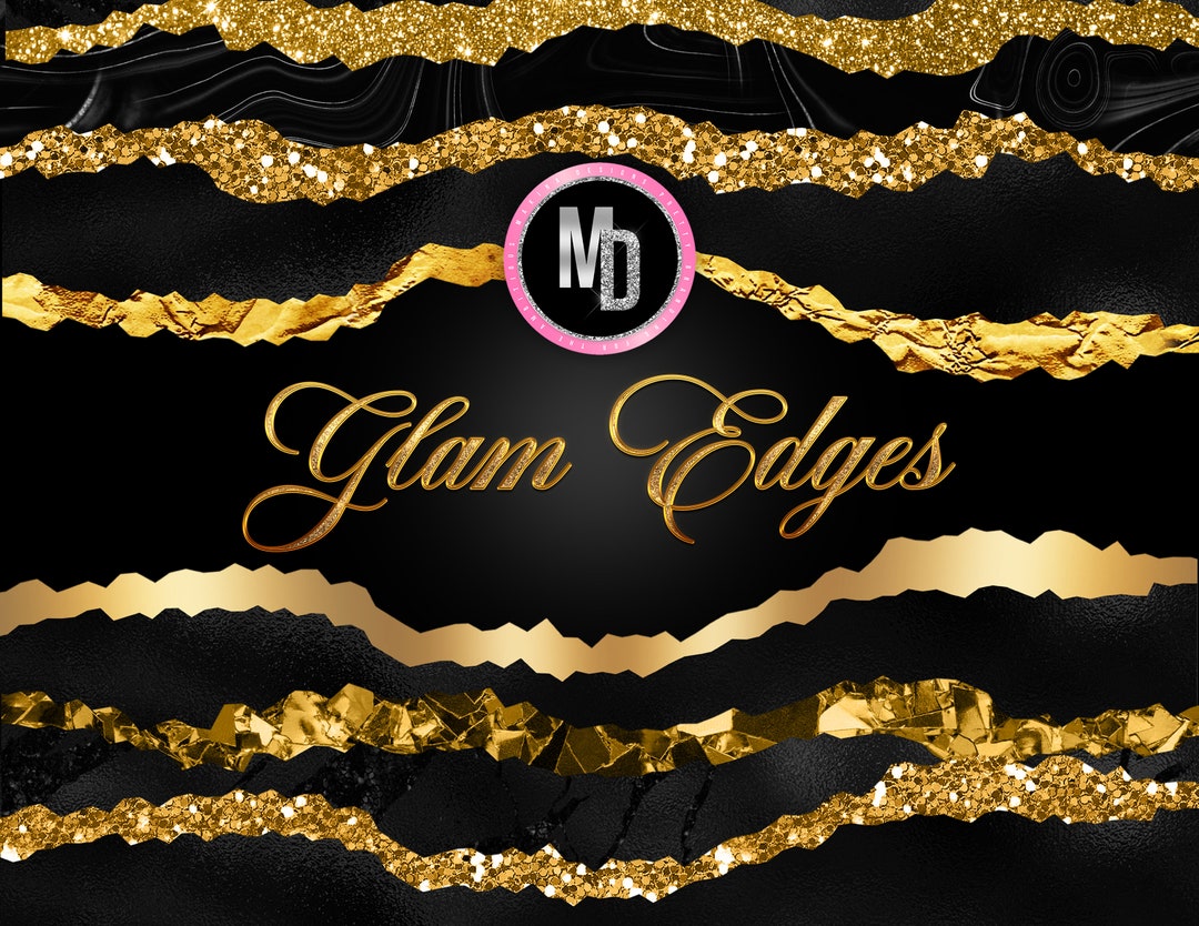 GLAM EDGES, Ripped Edges, Glam Digital Borders, Glitter Borders, Wavy ...