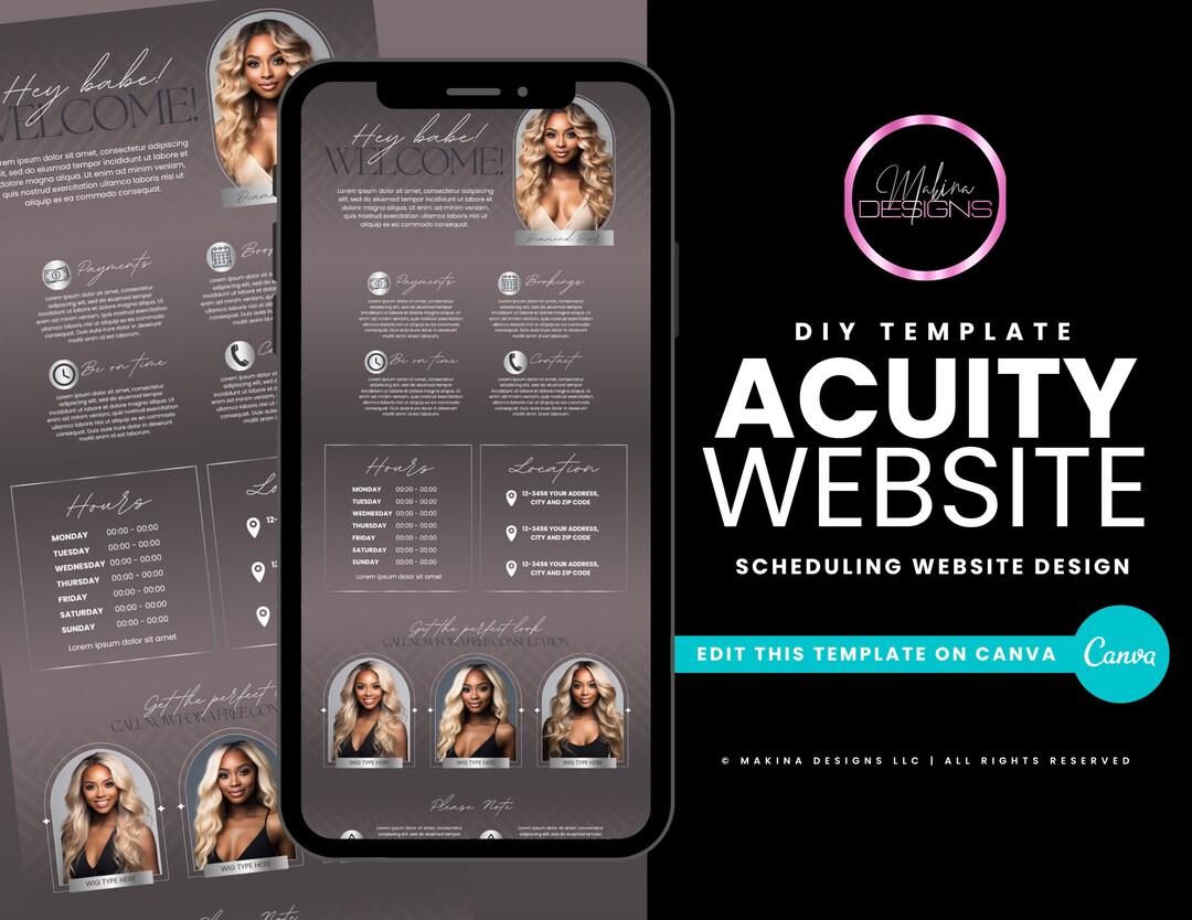 ACUITY WEBSITE Template, Diy Edit on Canva, Acuity Booking, Acuity ...