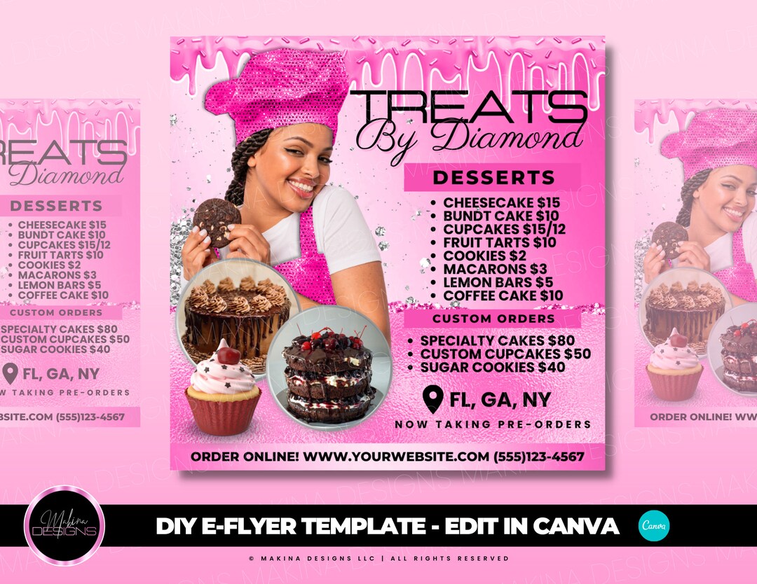 BAKING DESSERT E-FLYER Template, Canva E-flyer, Bakery E-flyer, Baking ...