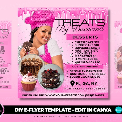 BAKING DESSERT E-FLYER Template Canva E-flyer Bakery - Etsy