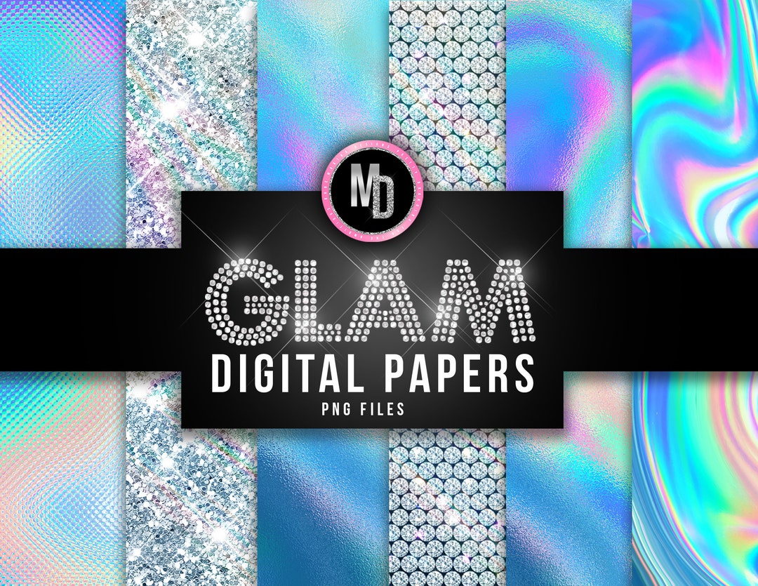 GLAM DIGITAL PAPER, Holographic Glam Textures, Glitter Textures ...