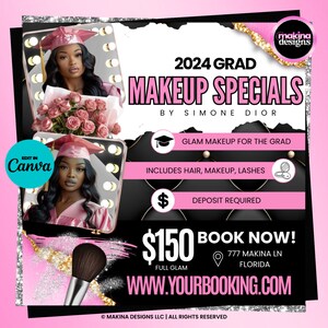 Graduation Makeup Special Flyer, Grad Makeup, Makeup Artist Flyer ...