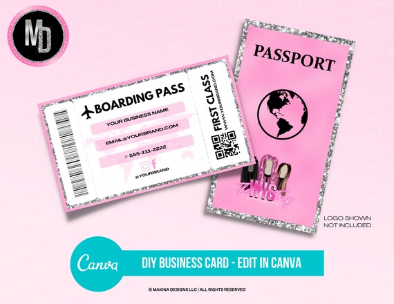 DIY BUSINESS CARD Passport Boarding Pass Business Card | Etsy