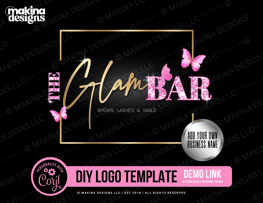 DIY LOGO DESIGN, Logo Design, Logo, Premade Logo, Logo Template, Makeup ...