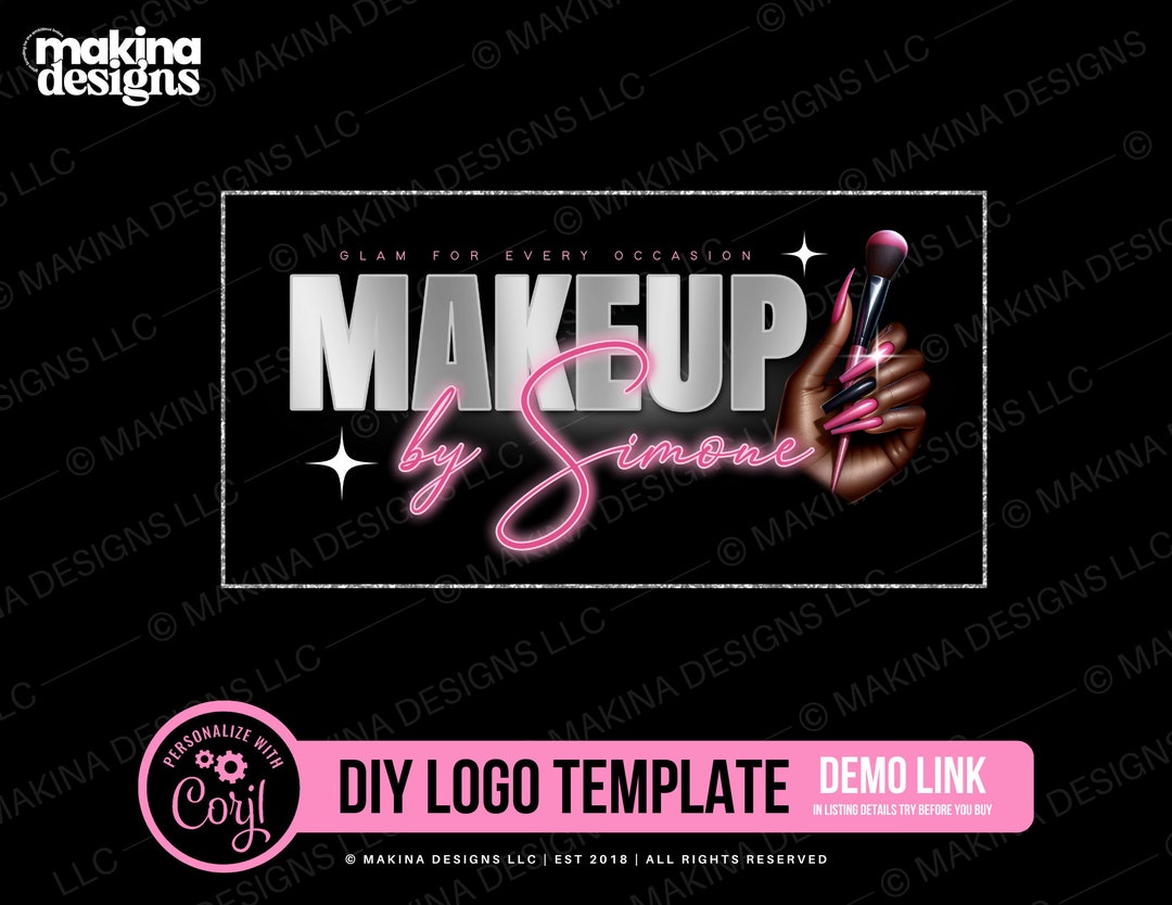 DIY Makeup and Beauty Logo Design Template, Logo, Premade Logo, Logo ...