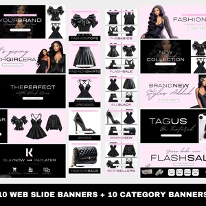 20 Fashion Web Banners Set, Diy Web Slide Banners, Canva Templates ...