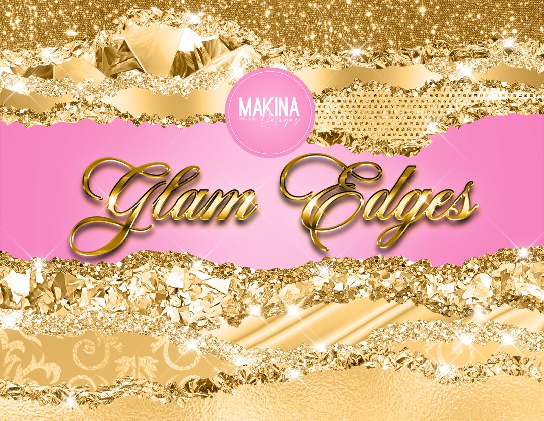 GLAM EDGES, Ripped Edges, Glam Digital Borders, Glitter Borders, Wavy ...