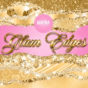 GLAM EDGES, Ripped Edges, Glam Digital Borders, Glitter Borders, Wavy ...