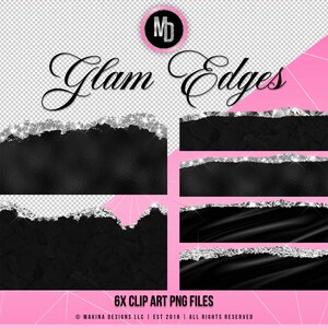 GLAM EDGES, Ripped Edges, Glam Digital Borders, Glitter Borders, Wavy ...