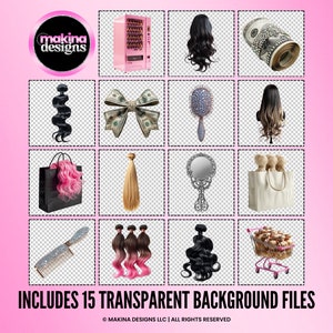 Hair Elements Graphics Pack, Transparent Background, Png Files, Hair ...