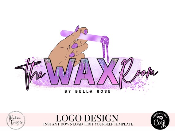 Wax Logo Design Waxing Logo Design Sugar Wax Logo Logo Etsy