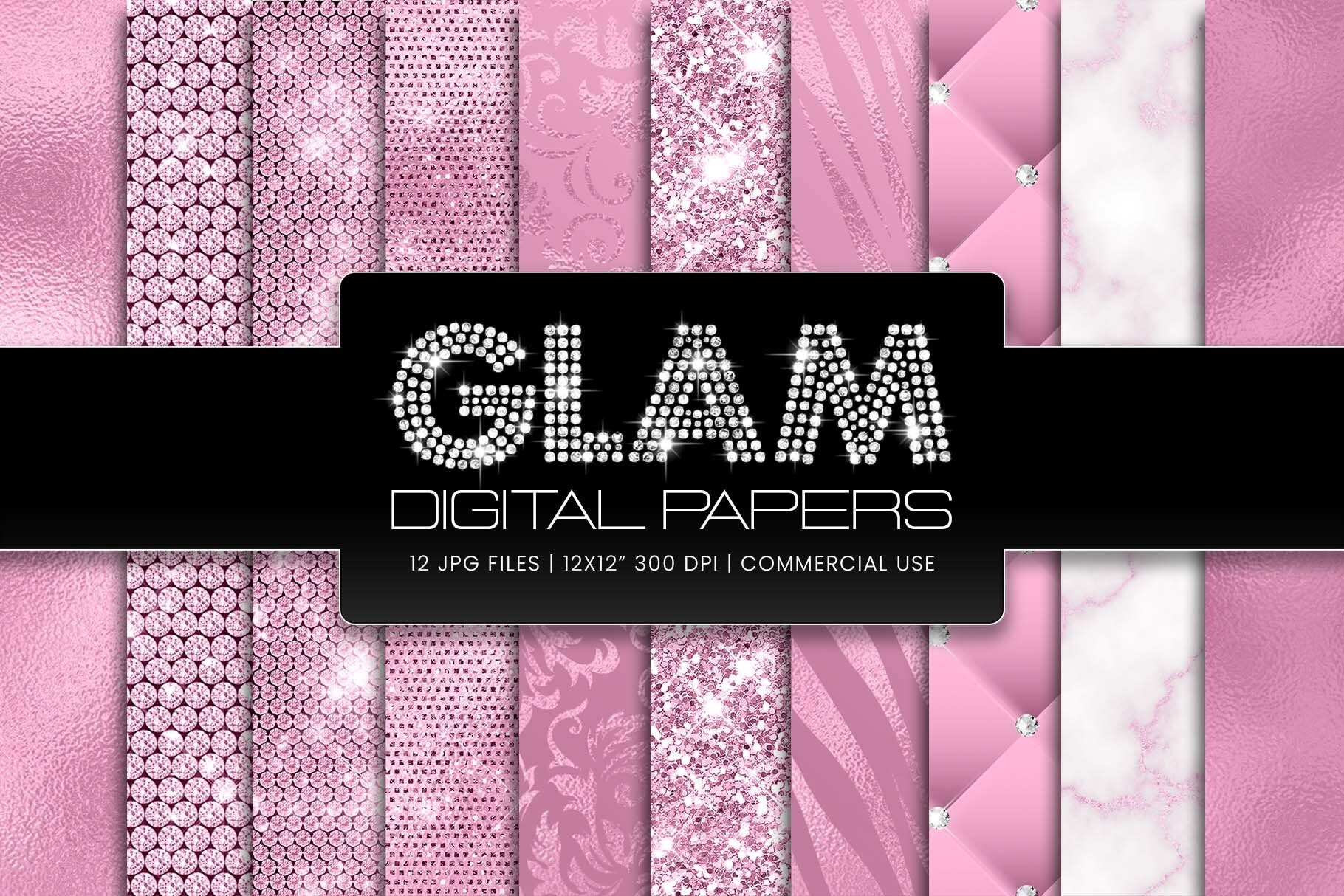 GLAM DIGITAL PAPER Glam Diamond Textures Glitter Textures | Etsy