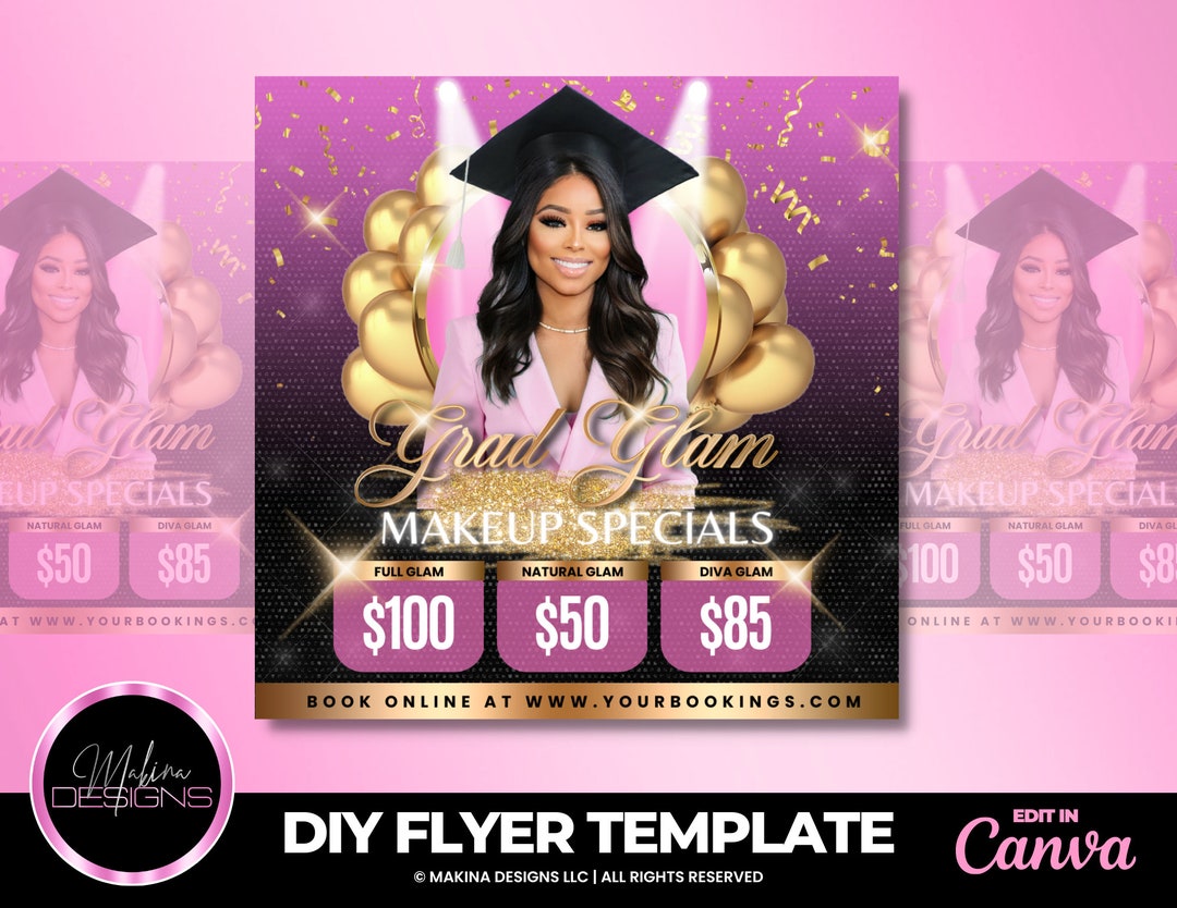 Graduation Makeup Special Flyer, Grad Makeup, Makeup Artist Flyer ...
