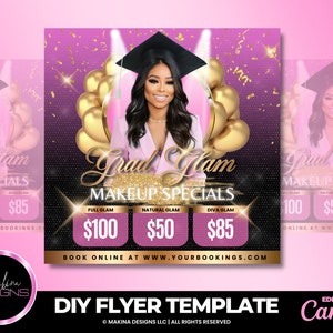 Graduation Makeup Special Flyer, Grad Makeup, Makeup Artist Flyer ...