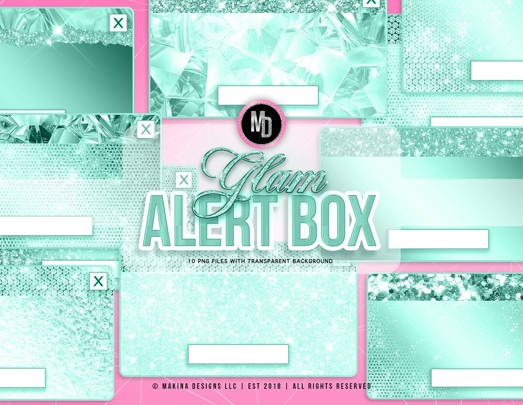 GLAM ALERT BOX, Blank Glam Alert, Blank Post, Glitter Border, Premade ...