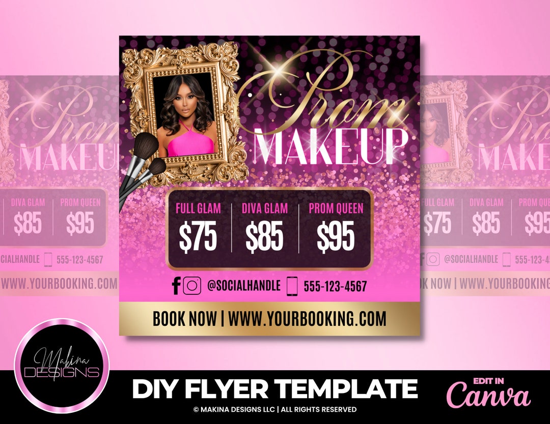 Prom Makeup Artist Flyer, Prom Queen Makeup Artist, Homecoming Makeup ...