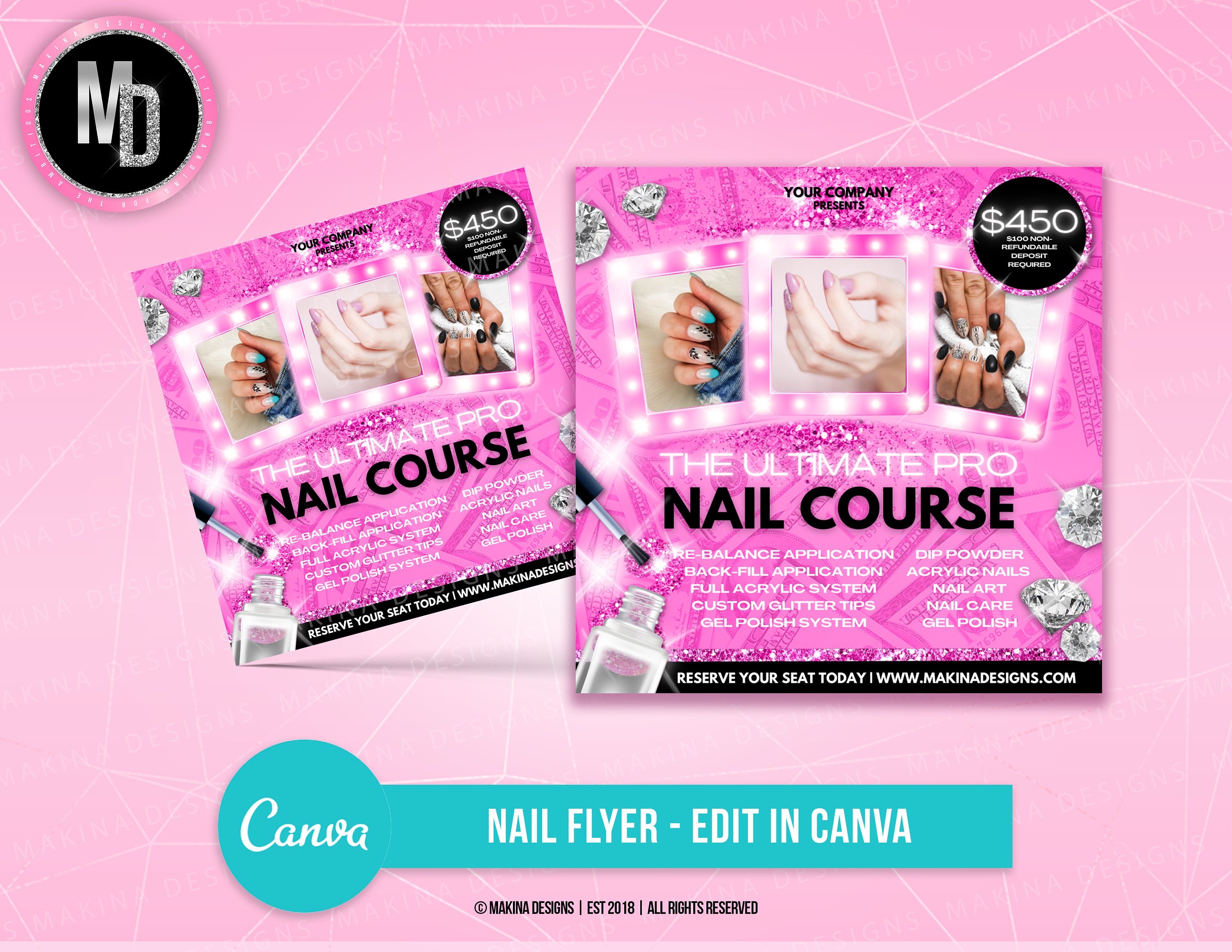 Graphic Design Stationery Lash Flyer Canva Template,Business Flyer,Hair ...