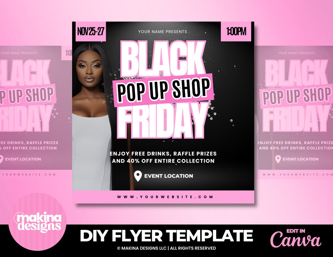 Black Friday Pop up Shop Flyer, Black Friday Sale Flyer, Shop Now Flyer ...