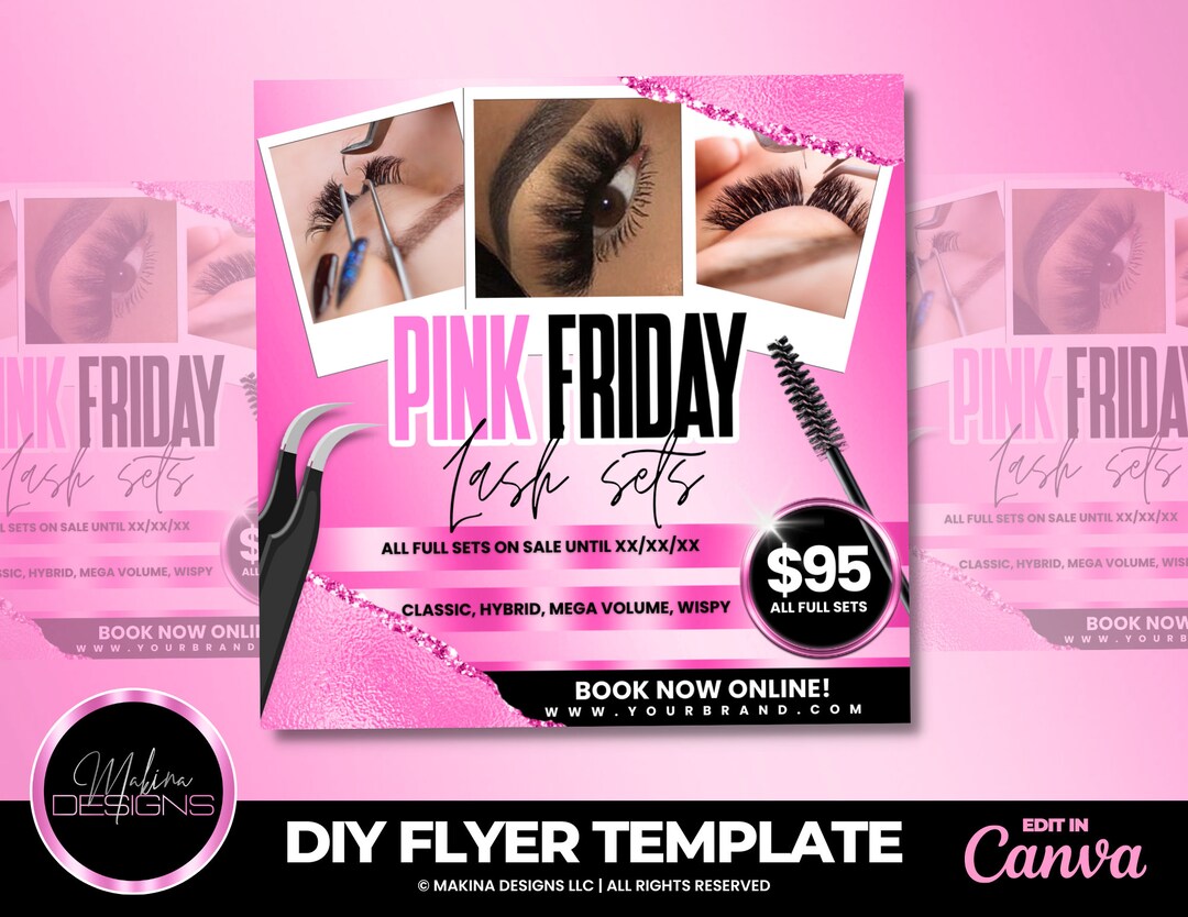 Editable Pink Friday Flyer Sale Pink Friday Sale Black - Etsy