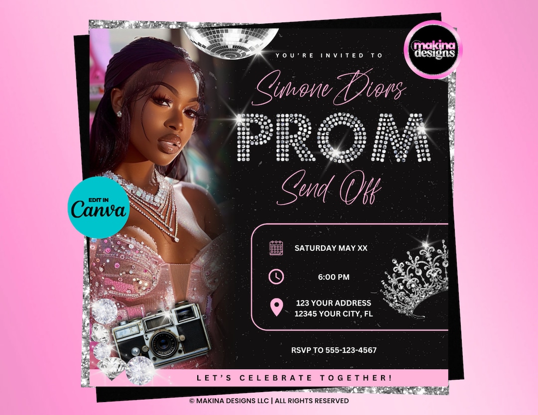 Editable Prom Send off Flyer, Prom Celebration, Prom Send Off, Prom ...