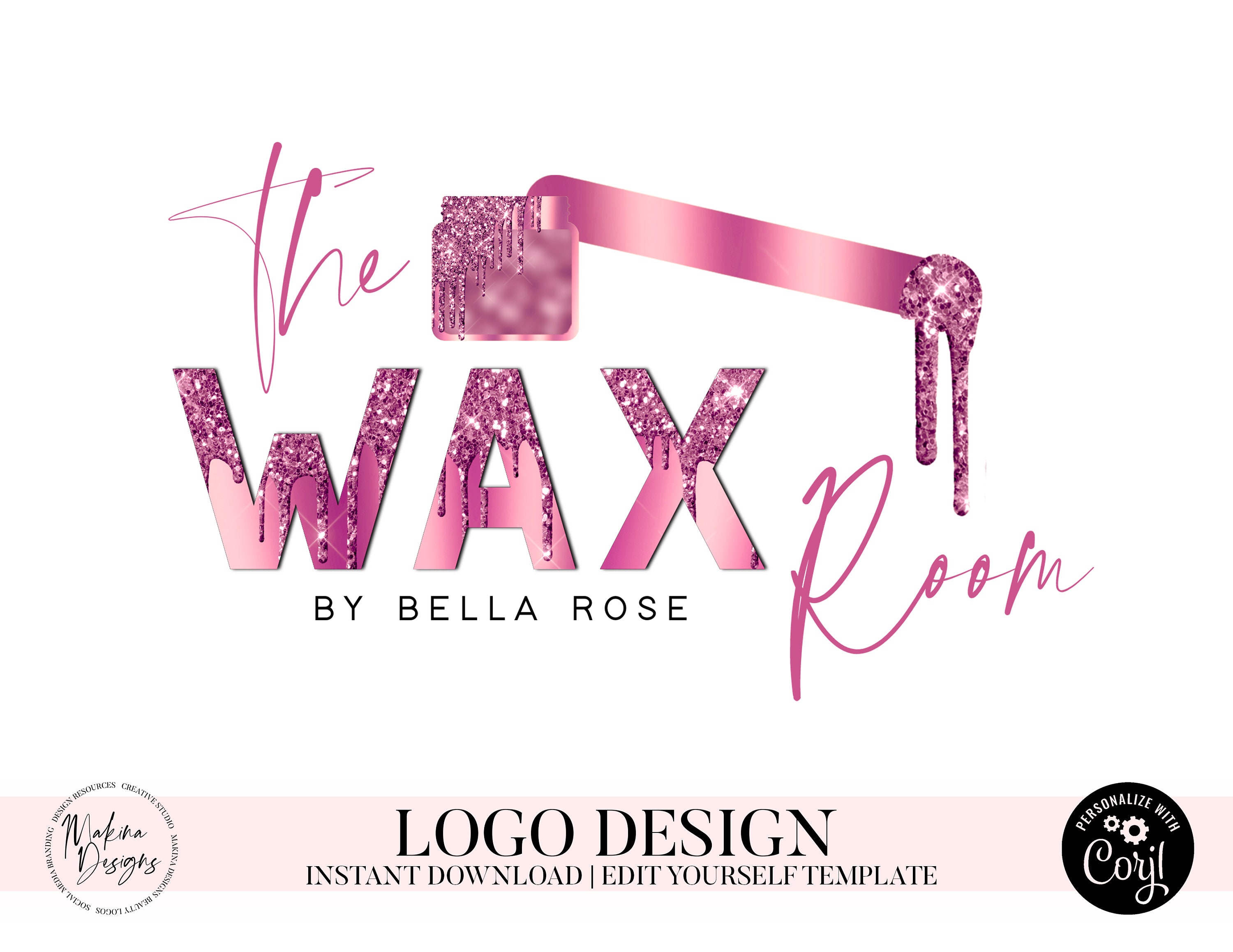 Wax Logo Design Waxing Logo Design Sugar Wax Logo Logo | Etsy UK