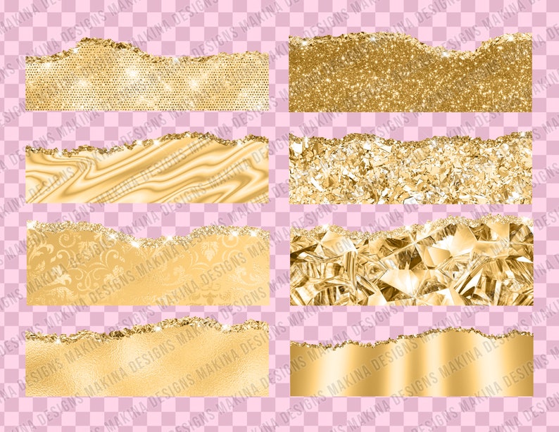 GLAM EDGES Ripped Edges Glam Digital Borders Glitter - Etsy
