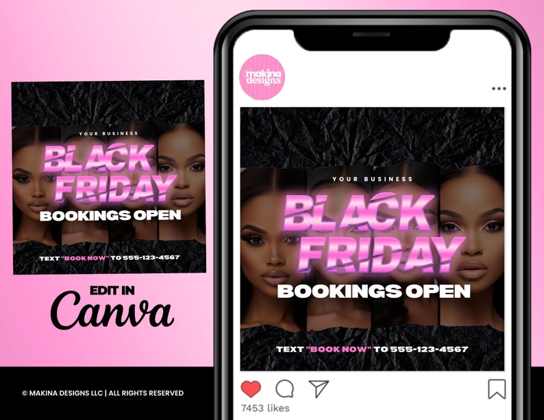 Editable Black Friday Bookings, Black Friday Sale Flyer, Black Friday ...