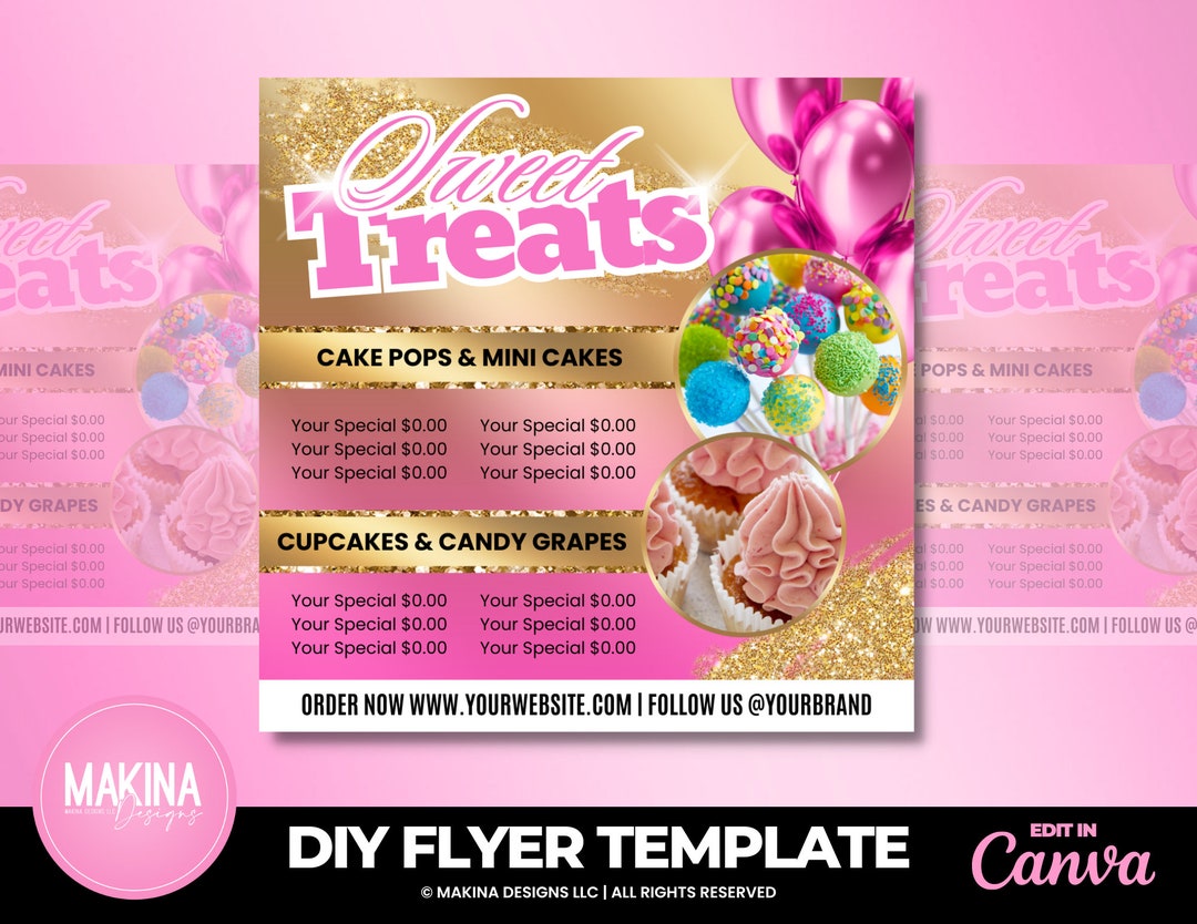 Baking Dessert Treats Flyer Template, Bakery E-flyer, Baking Sale Flyer ...